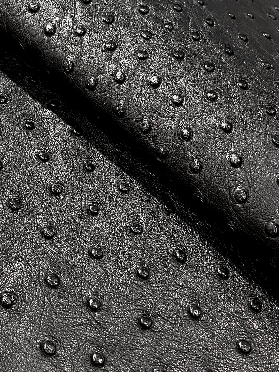 Ostrich Skin Leather Black Color (%100 Genuine Natural Skin) - Etsy