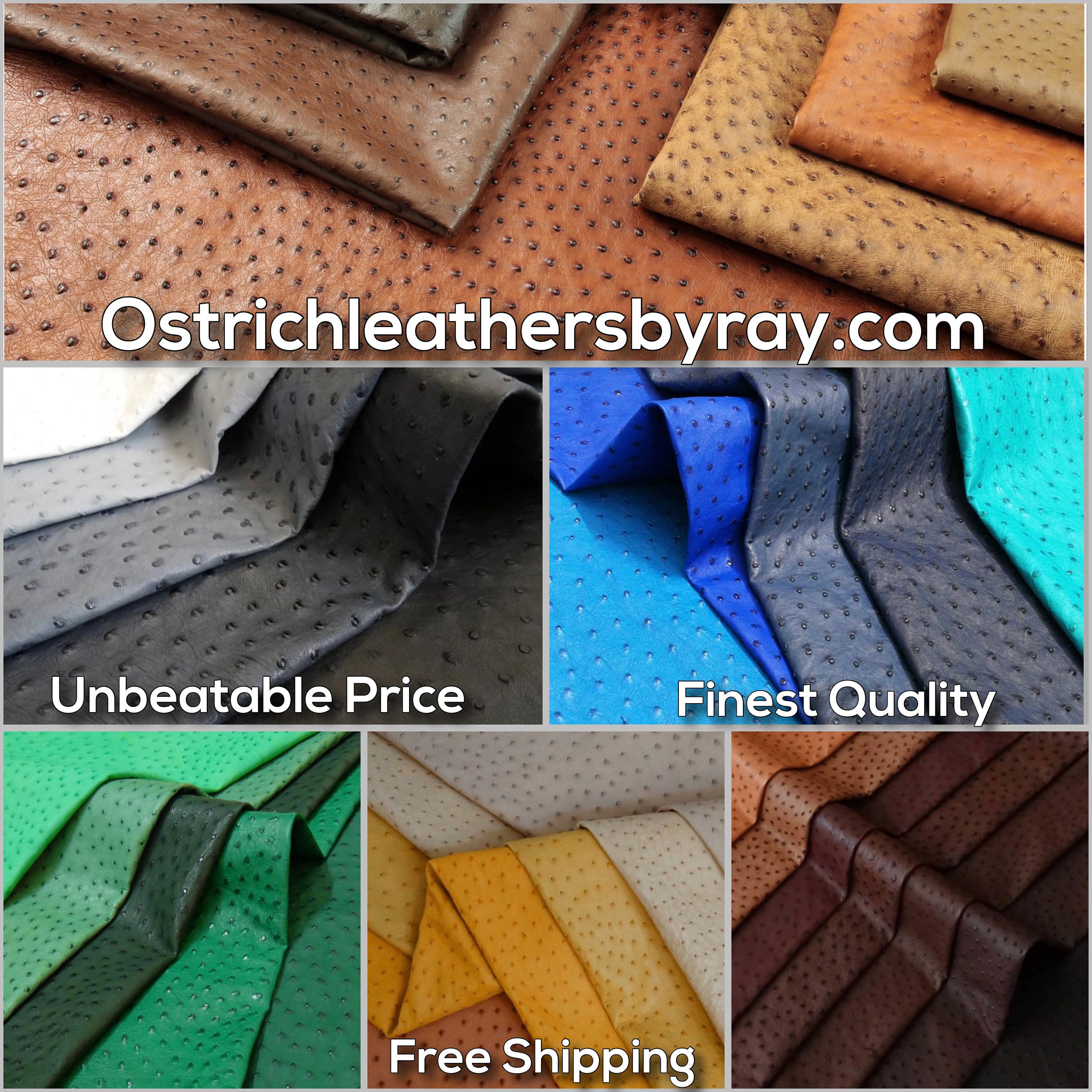 Ostrich Hide Leather Rum Brown Color (CF) (%100 Genuine Natural Skin ...