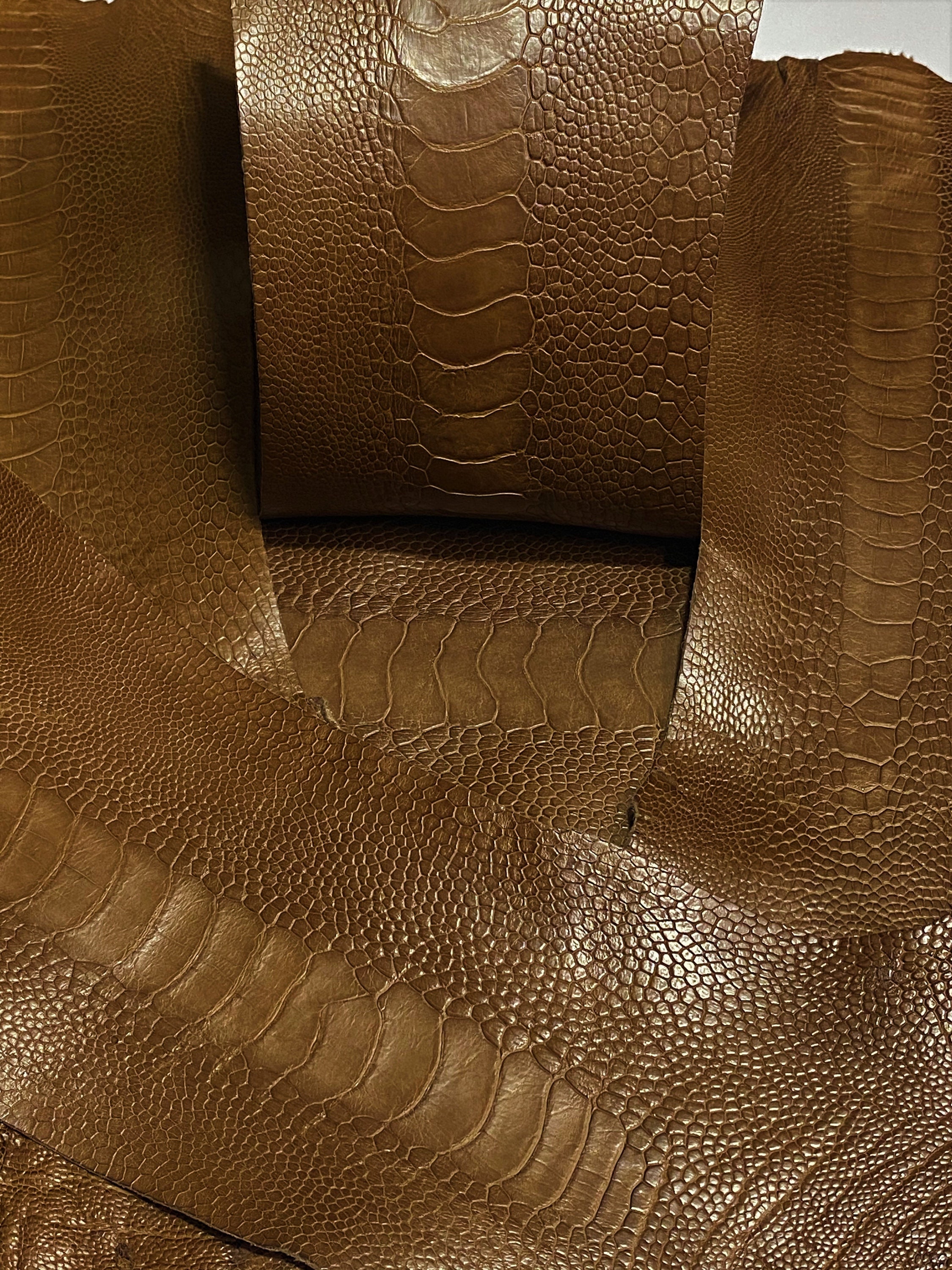 Ostrich Leg Leathers Kango Tabac Color | Etsy