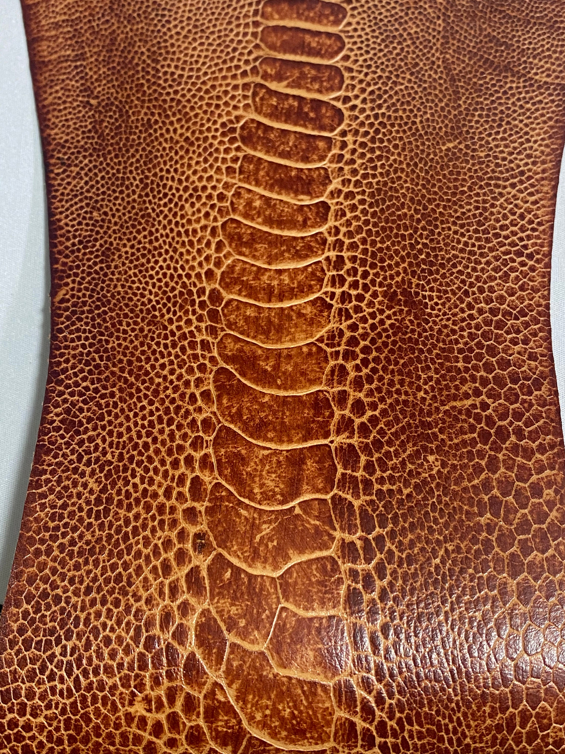 Ostrich Leg Leathers Vintage Chestnut Color | Etsy