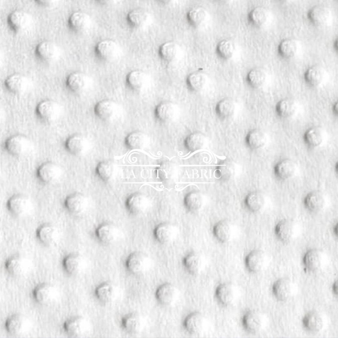 New White Minky Fabric by the Yard / 4 Way Stretch Minky Fabric / Polka ...