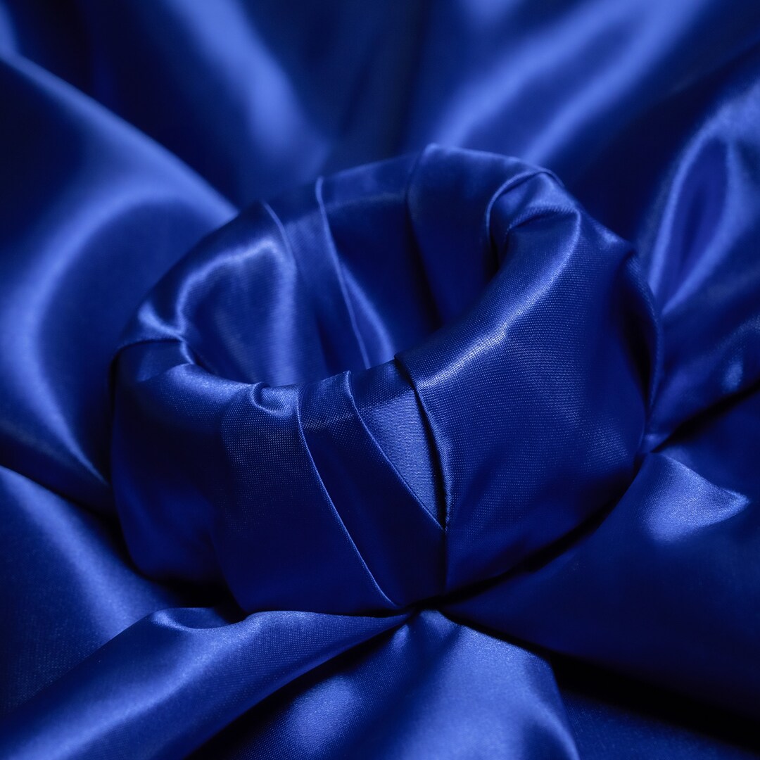 Shiny Bridal Silky Satin Fabric by the Yard Royal Blue Heavy Thick ...