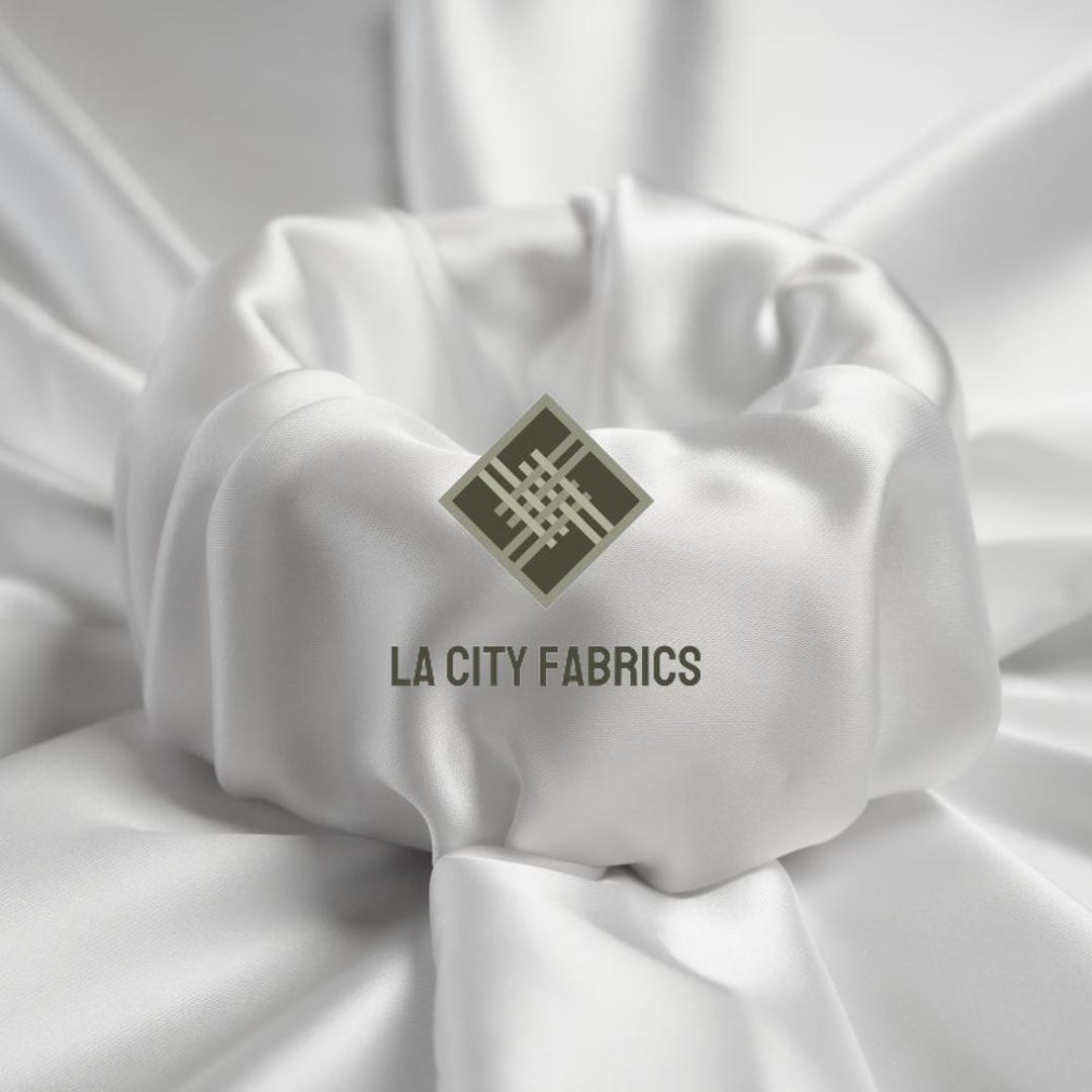 White Luxury 2 Way Stretchy Silky Satin Fabric by the Yard on Spandex ...