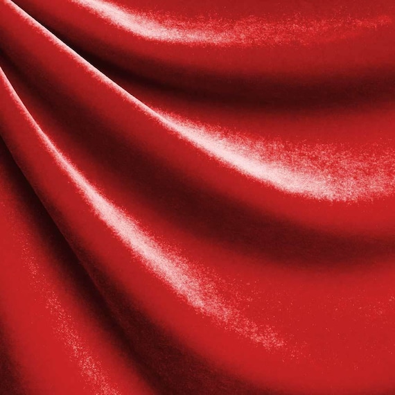 RED_ Soft Quality Stretch Velvet Fabric By The Yard_ 58 | Etsy