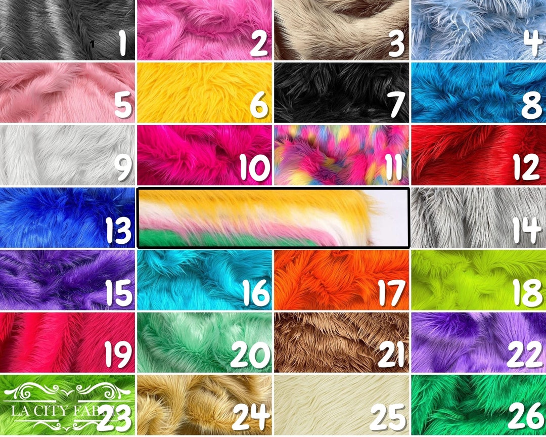 Charlotte Shaggy Fake Faux Fur Fabric by the Yard | Long Pile Faux Fur ...