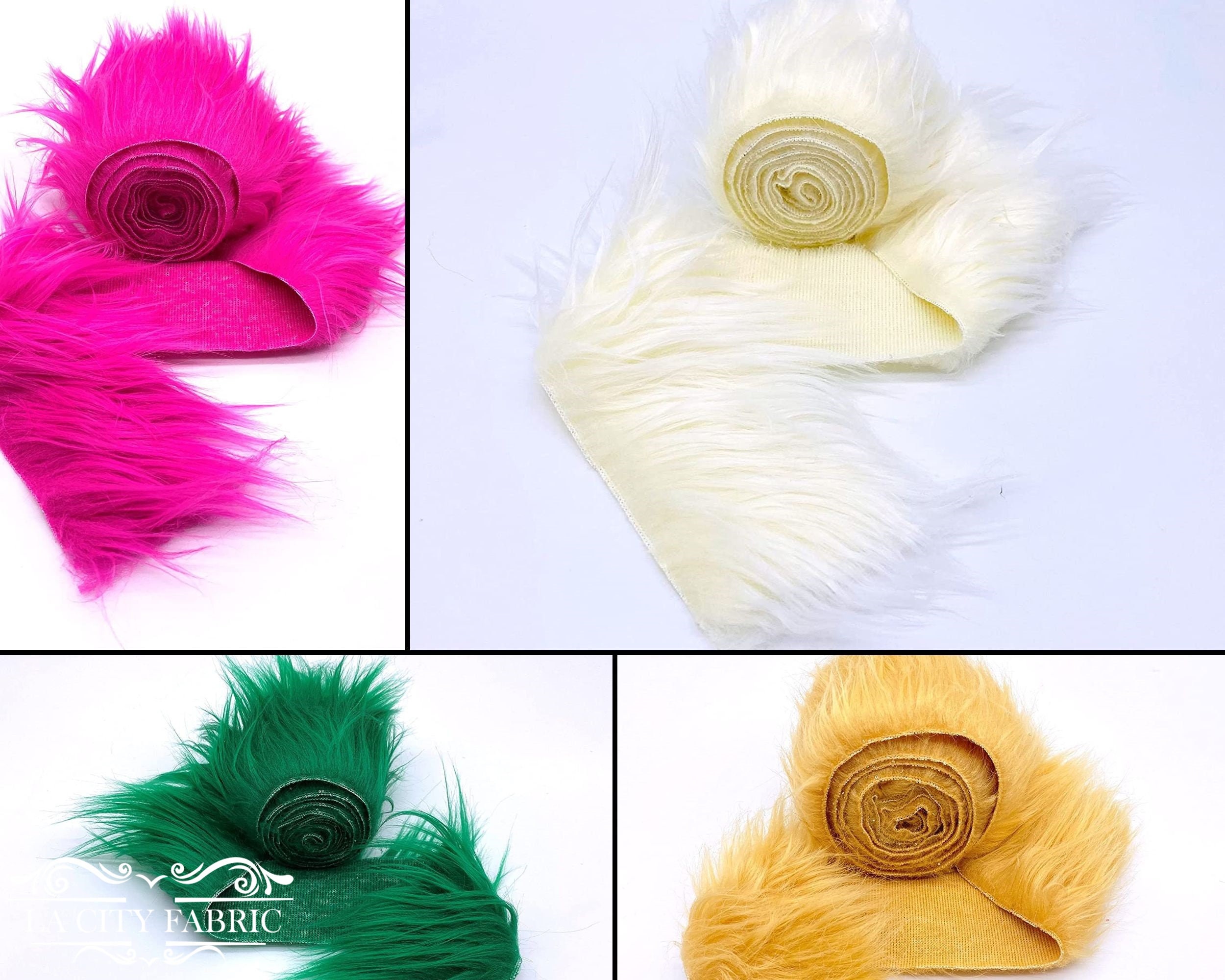 Ribbon Ivory Faux Fur Fabric by the Strips Ribbon Animal - Etsy