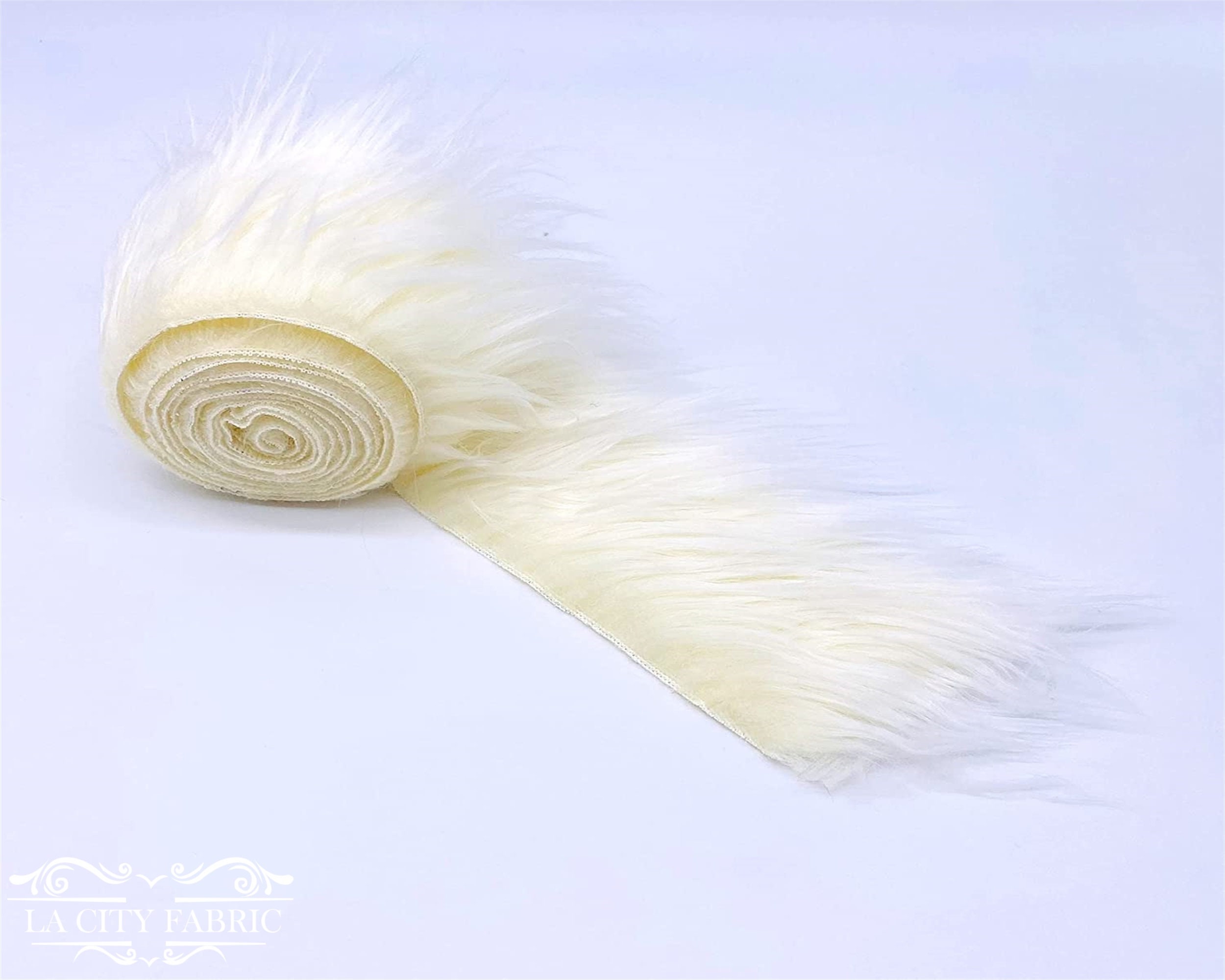 Ribbon Ivory Faux Fur Fabric by the Strips Ribbon Animal - Etsy