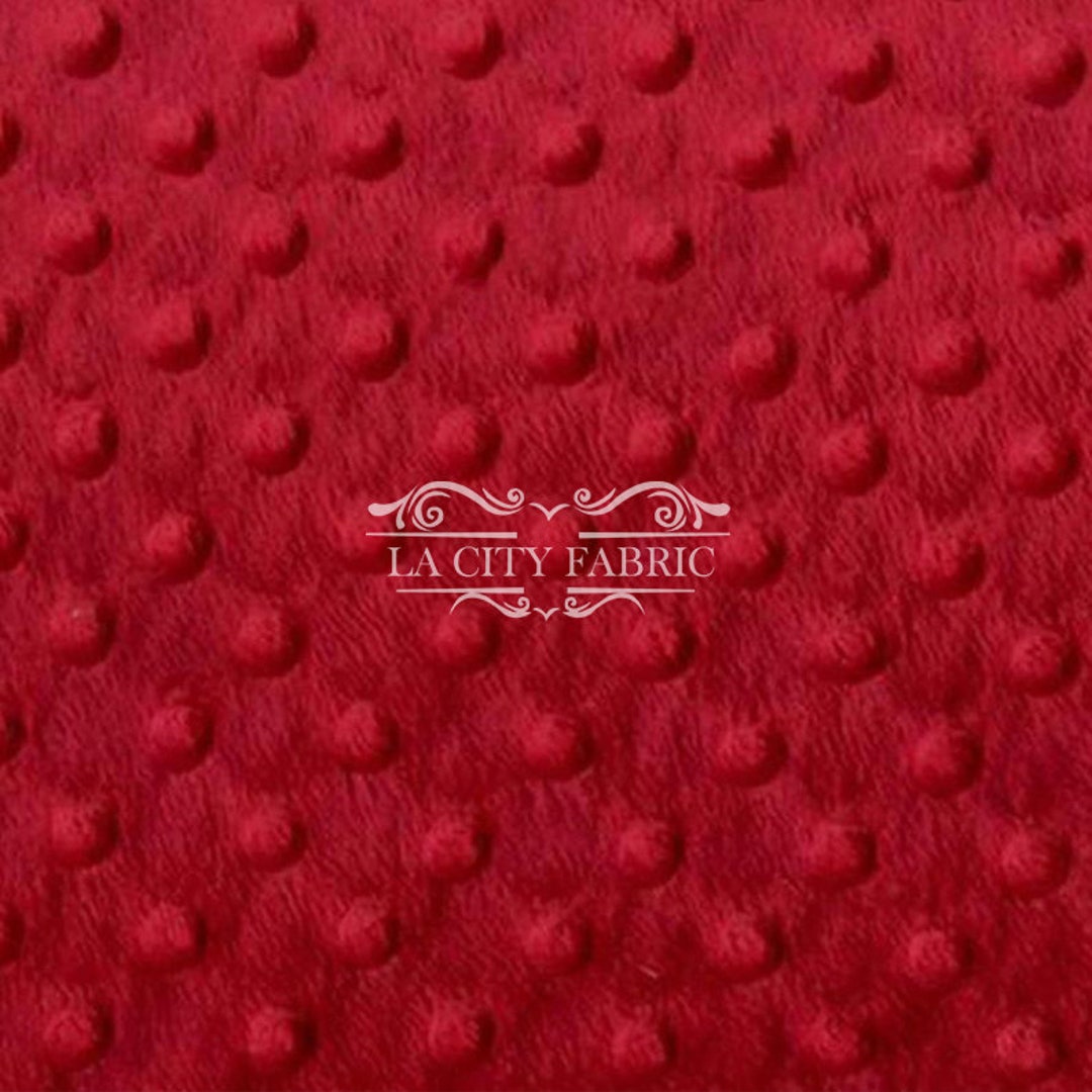 New Red Minky Fabric by the Yard / 4 Way Stretch Minky Fabric / Polka ...