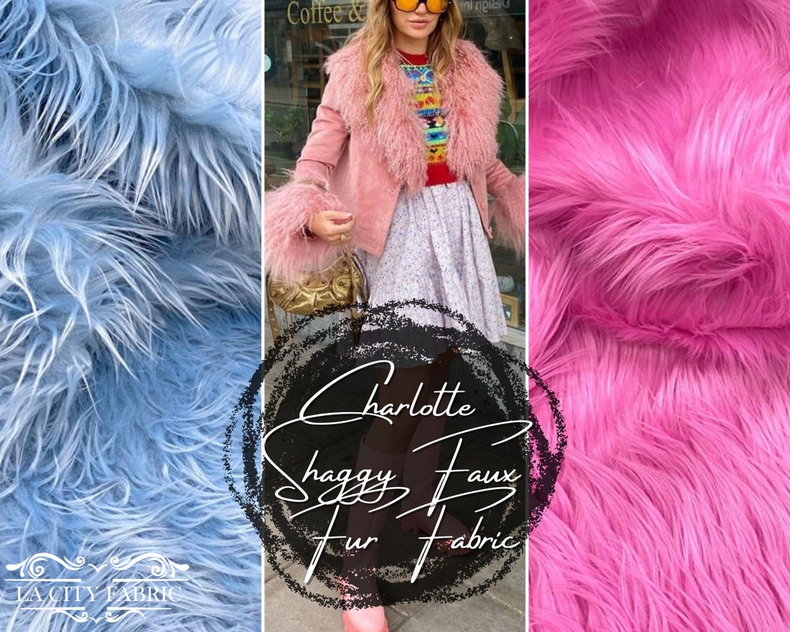 Charlotte Shaggy Fake Faux Fur Fabric by the Yard Long Pile - Etsy