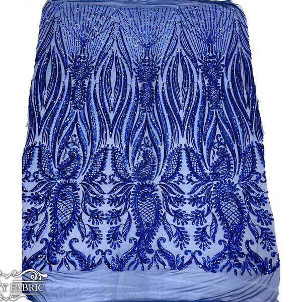 Royal Blue Damask Tablecloth - Etsy
