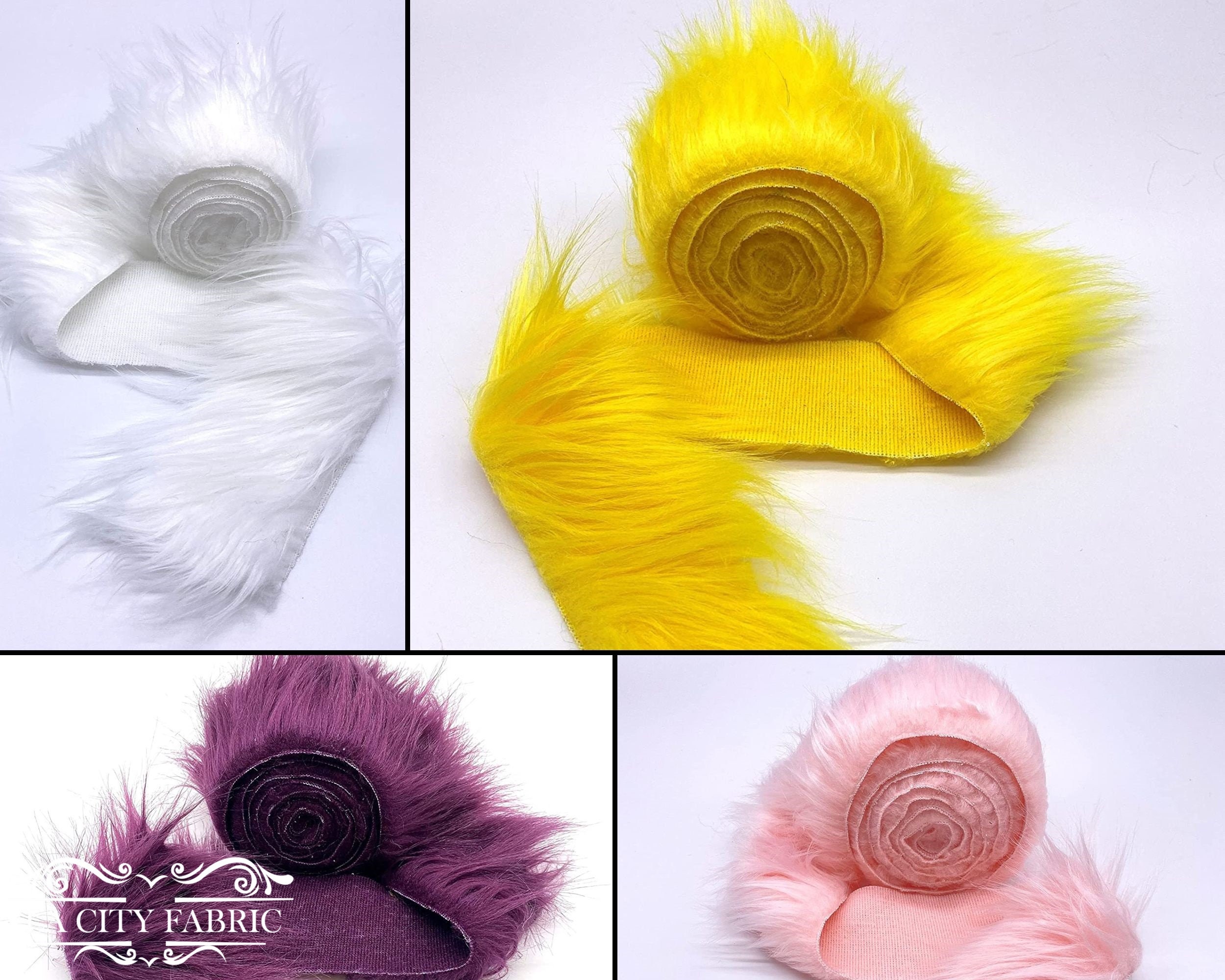 Ribbon White Faux Fur Fabric by the Strips Ribbon Animal - Etsy