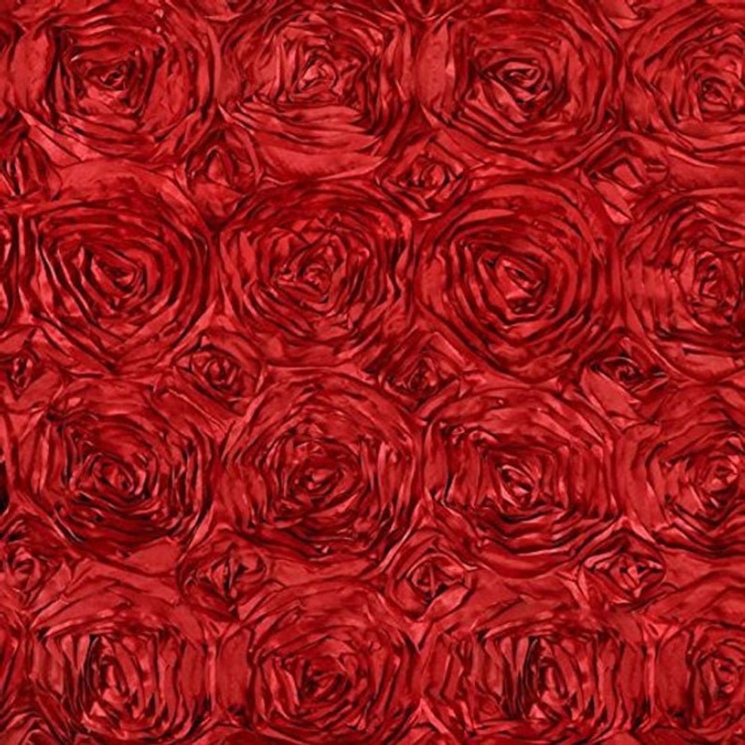 Red//satin Rosette Fabric by the Yard //1 Yard - Etsy