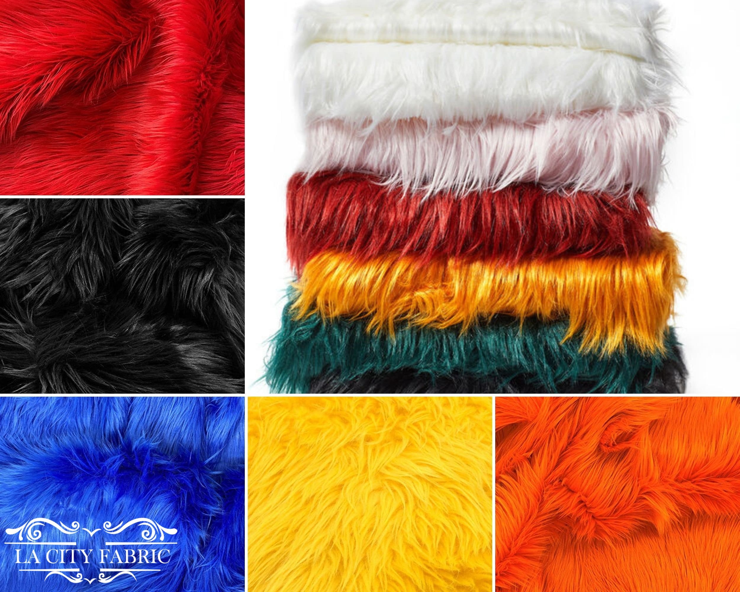 Charlotte Shaggy Faux Fur Fabric by the Yard Pastel Rainbow - Etsy