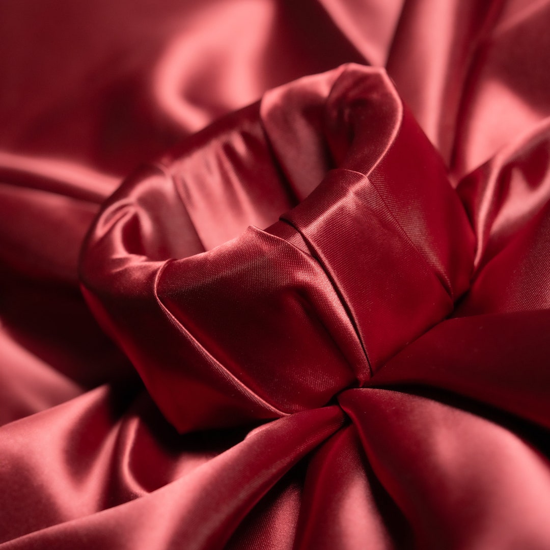Shiny Bridal Silky Satin Fabric by the Yard Burgundy Heavy Thick ...