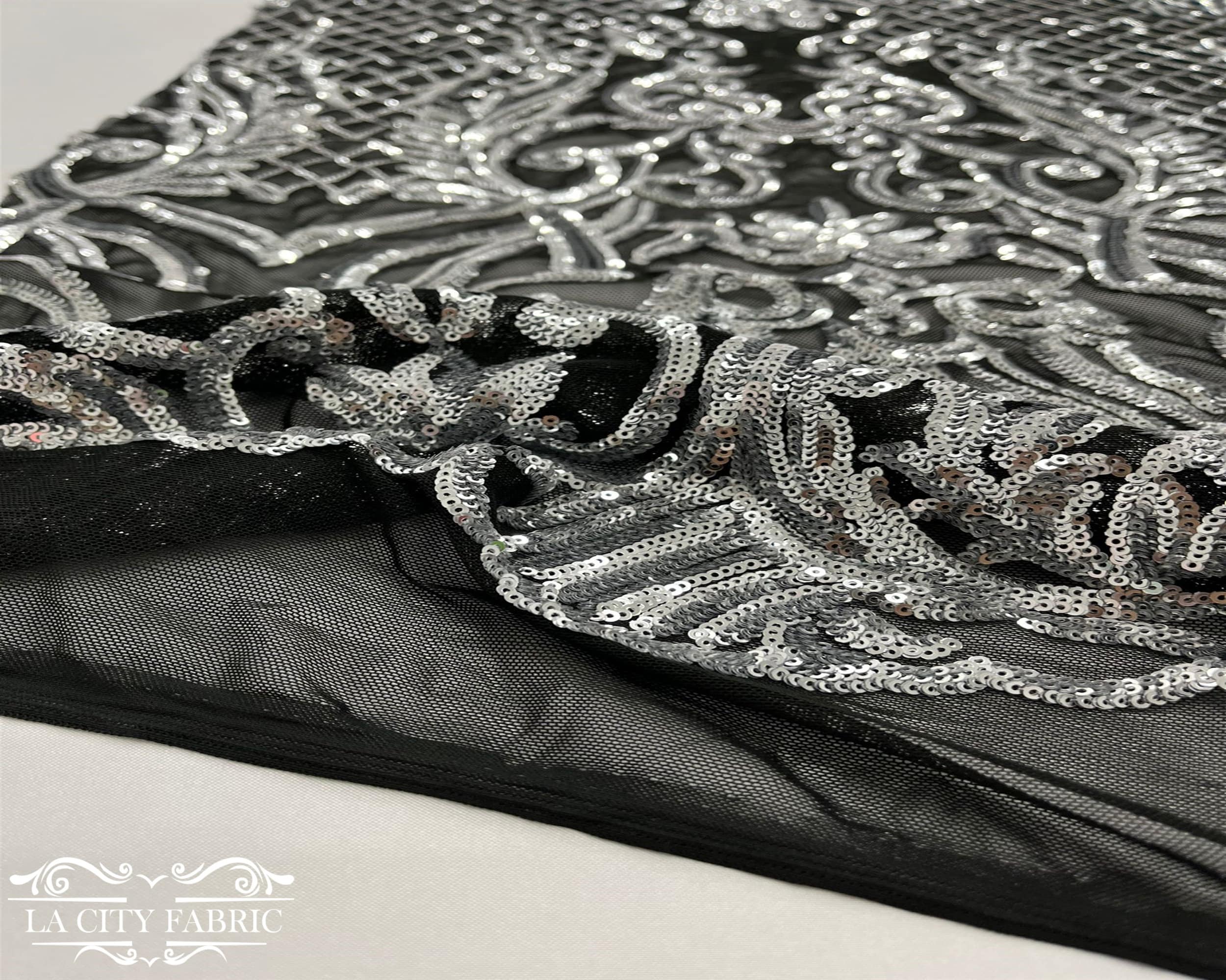 4 Way Stretch Sequin Fabric by the Yard Embroidery Lace - Etsy