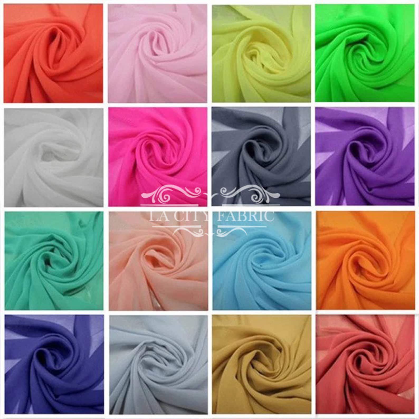 Pink Solid Chiffon Fabric by the Yard / Sheer Fabric / Soft Polyester ...