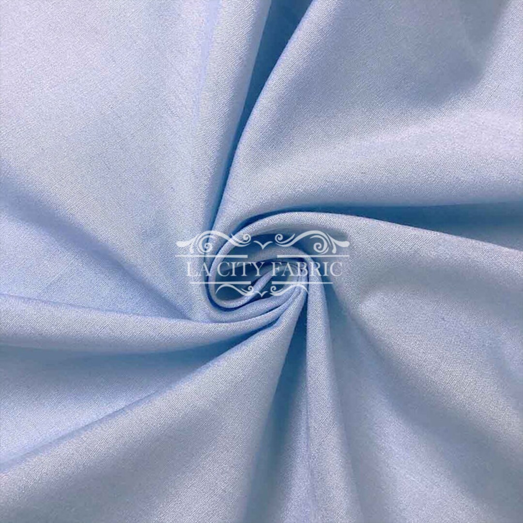 Light Blue Solid Poly Cotton Broadcloth Fabric by the Yard | by the ...