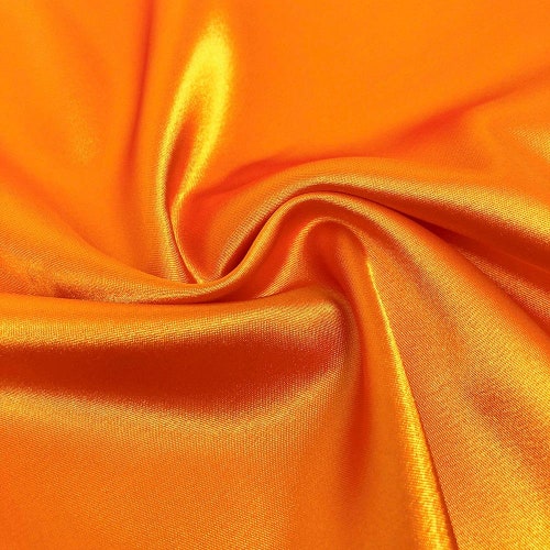 Orange Sparkle Satin Fabric By The Yard Style 2908 Etsy