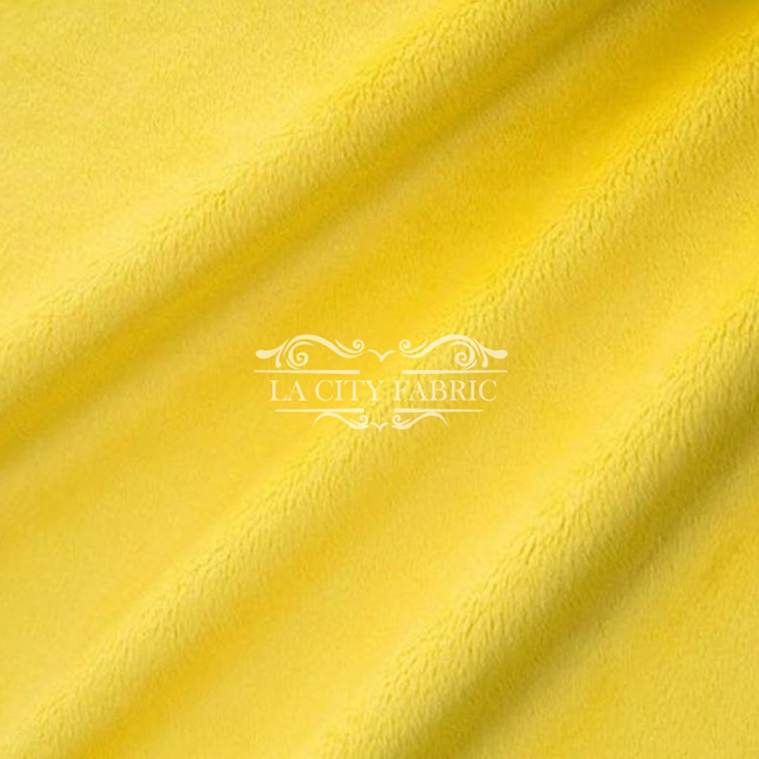 Yellow Solid Minky Fabric by the Yard _ 3mm Pile Soft and Snuggly 60 ...