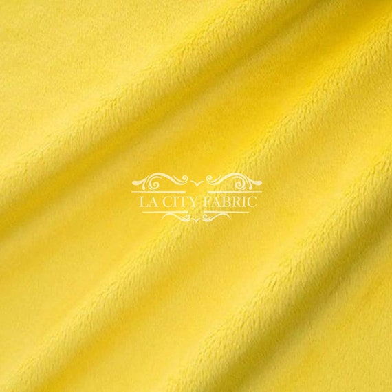 Yellow Solid Minky Fabric by the Yard _ 3mm Pile Soft and - Etsy