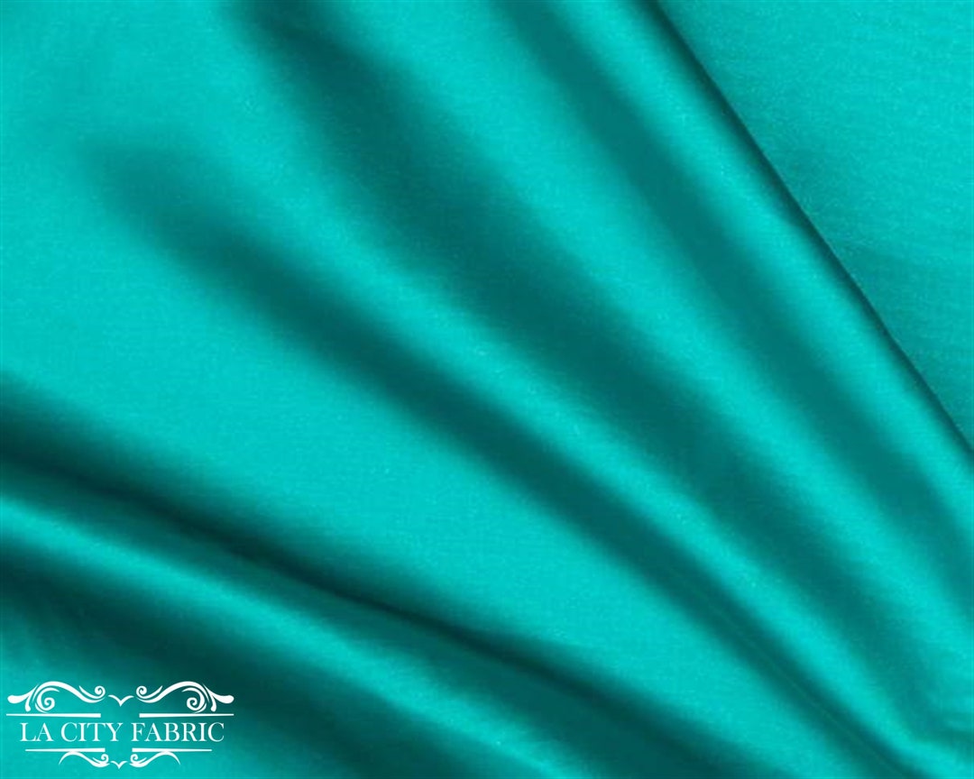 Light Teal Thick Satin Fabric by the Yard | Bridal Satin Fabric Silky ...