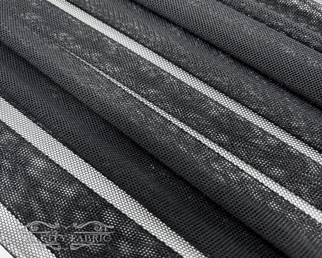 Black Stretch Power Mesh Fabric by the Yard | 4-way Stretch Nylon ...