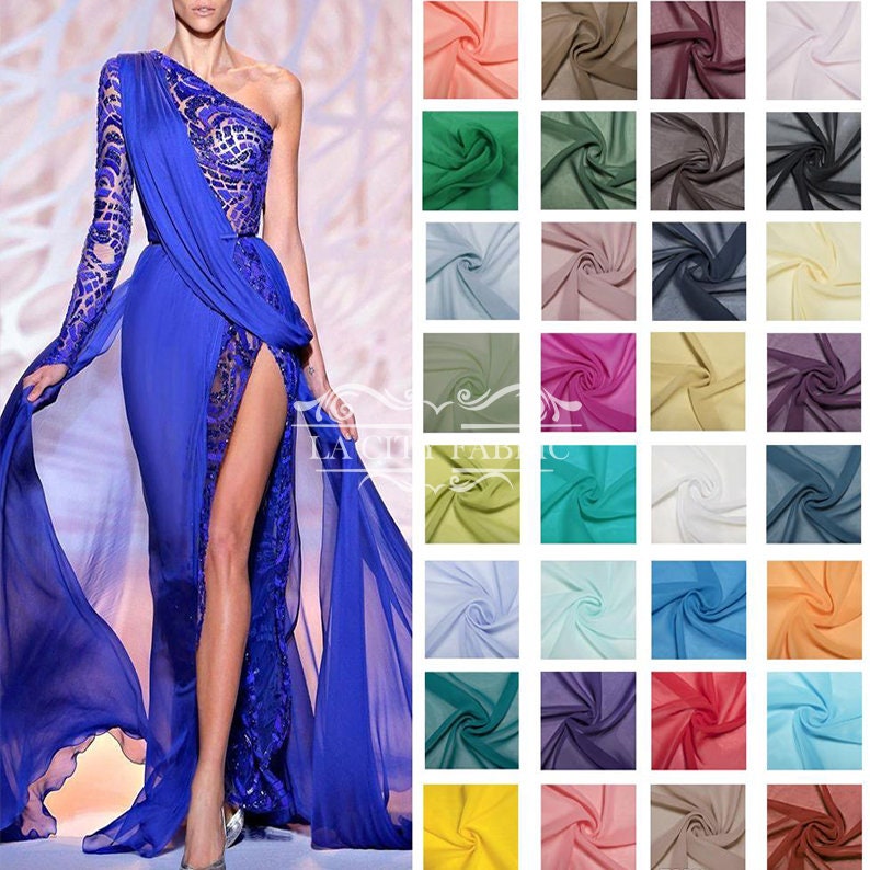 Rust Gold Solid Chiffon Fabric by the Yard / Sheer Fabric / - Etsy