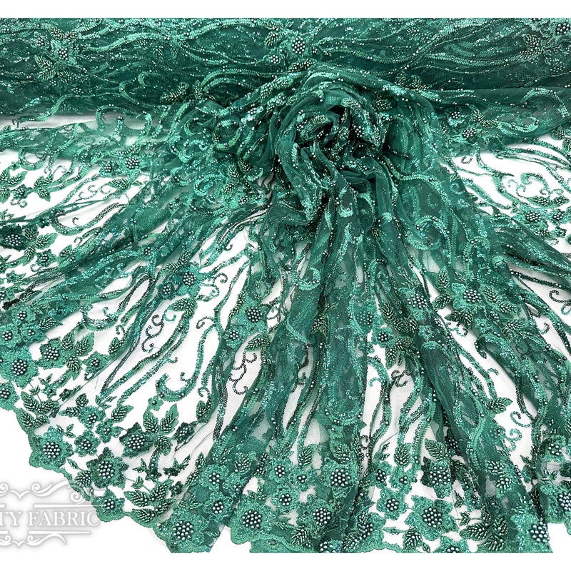 Green Lace Fabric - Etsy