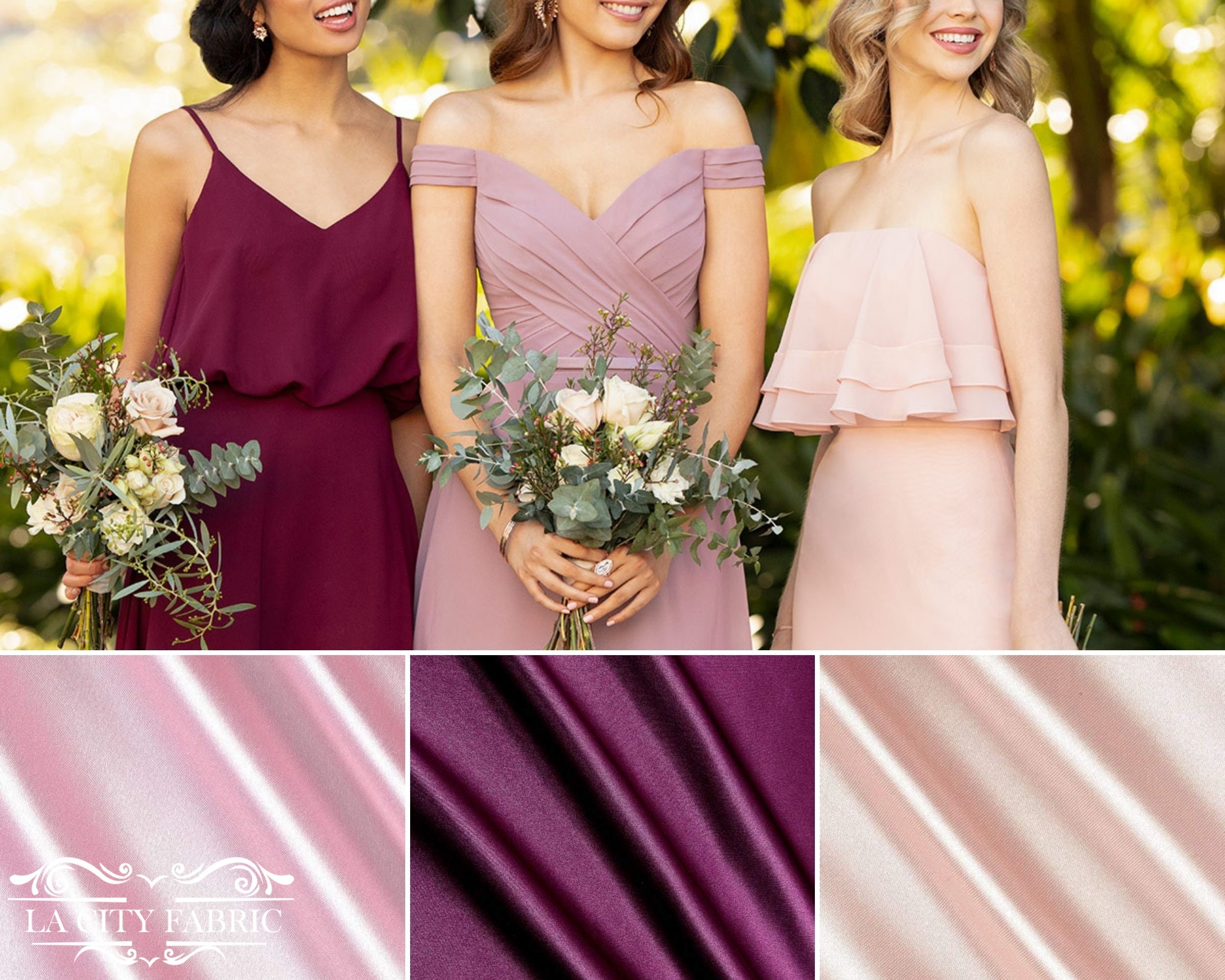 Hot Pink Thick Satin Fabric by the Yard Bridal Satin Fabric - Etsy