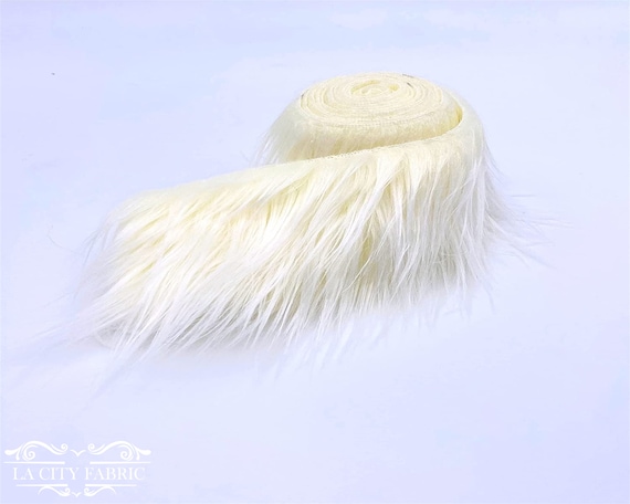 Ribbon Ivory Faux Fur Fabric by the Strips Ribbon Animal - Etsy