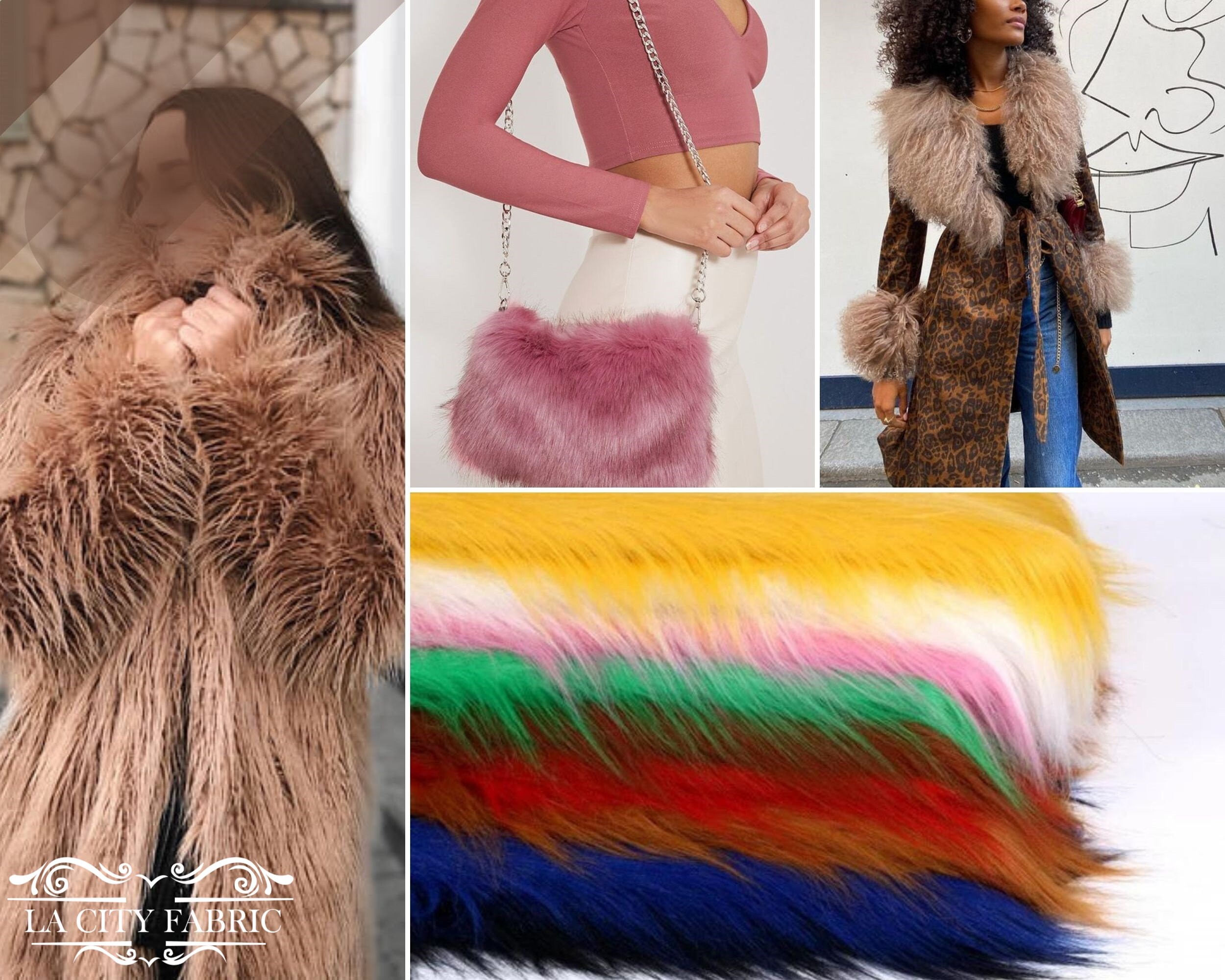 Charlotte Shaggy Fake Faux Fur Fabric by the Yard Long Pile - Etsy