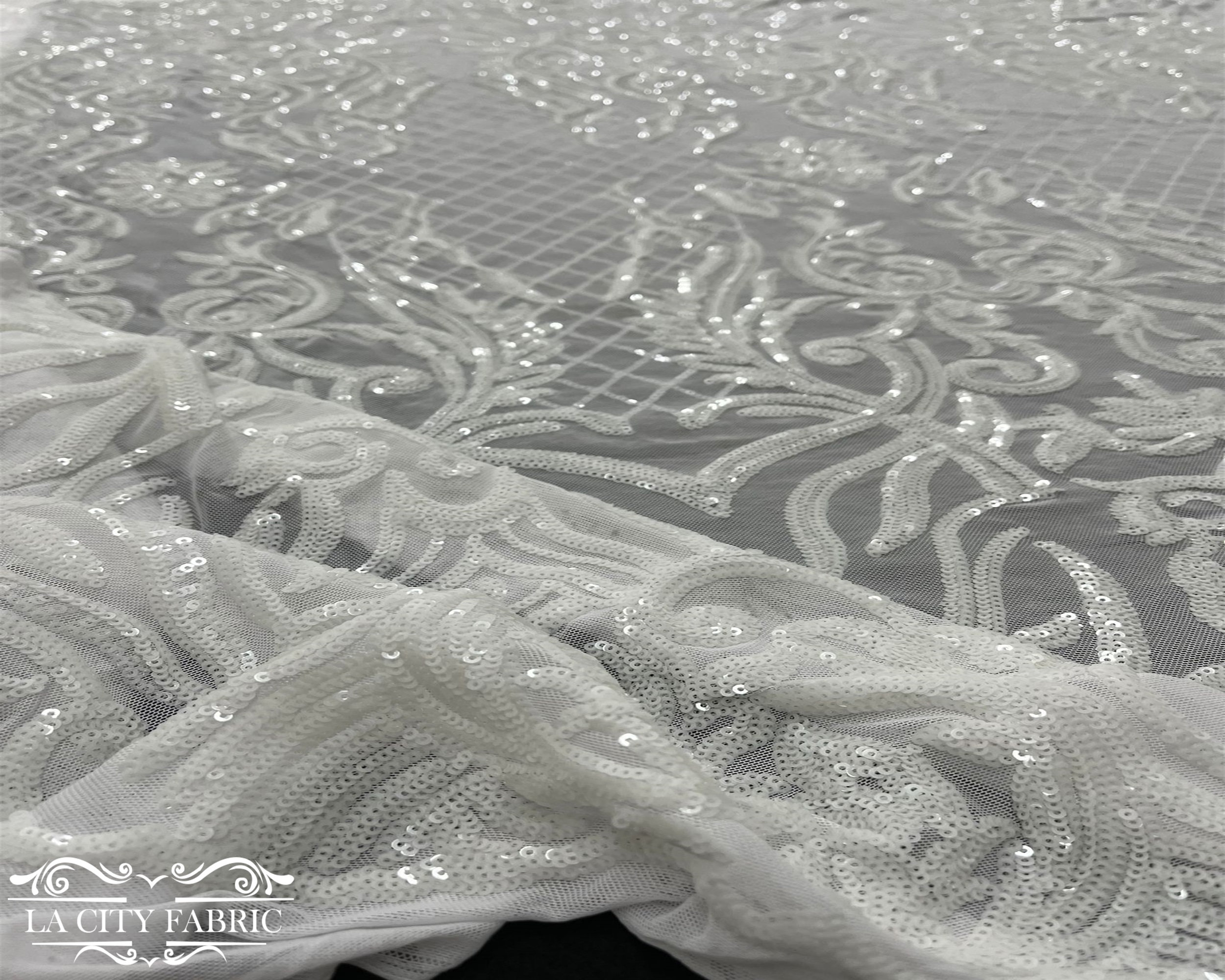 4 Way Stretch Sequin Fabric by the Yard Embroidery Lace - Etsy