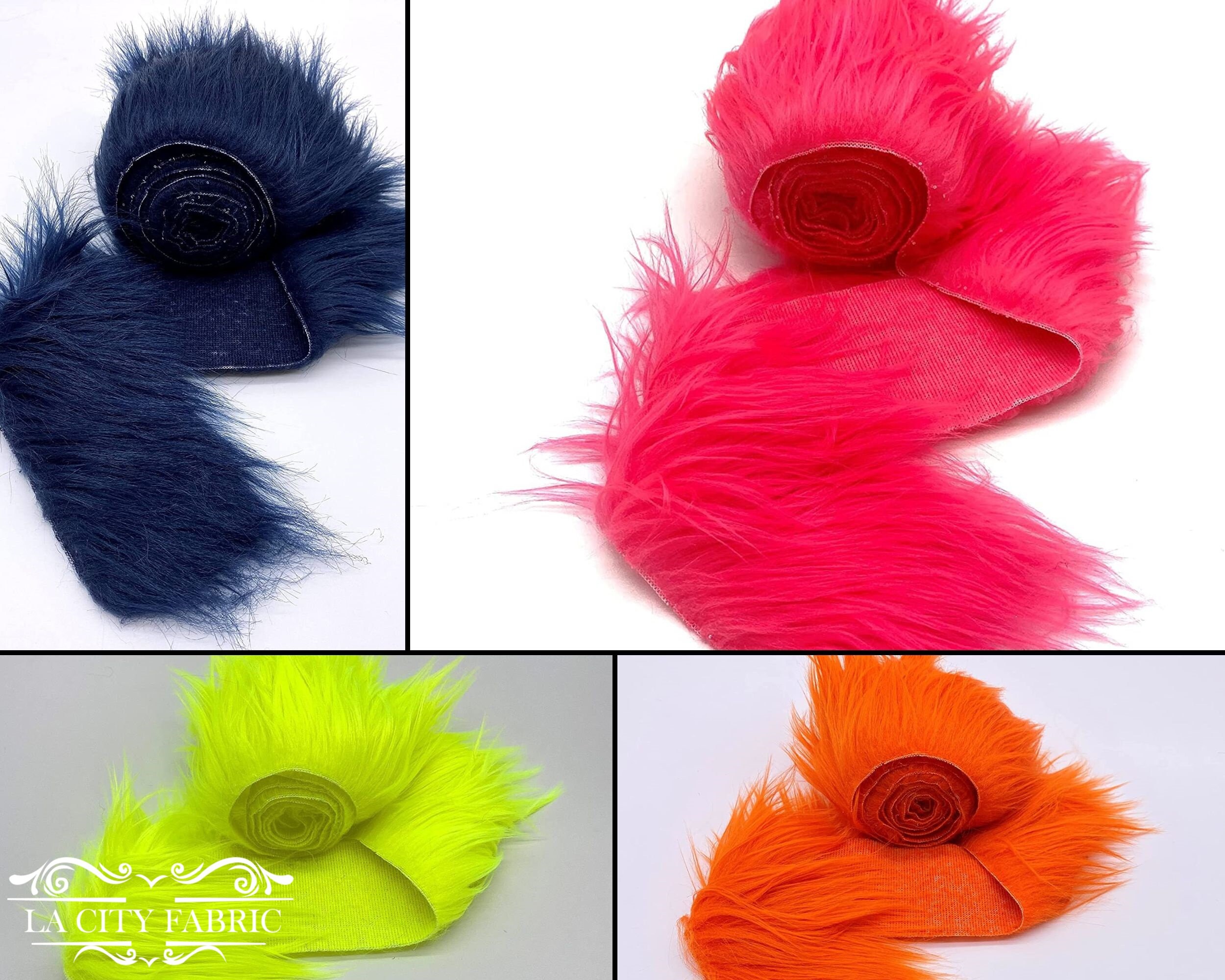 Ribbon Orange Faux Fur Fabric by the Strips Ribbon Animal - Etsy