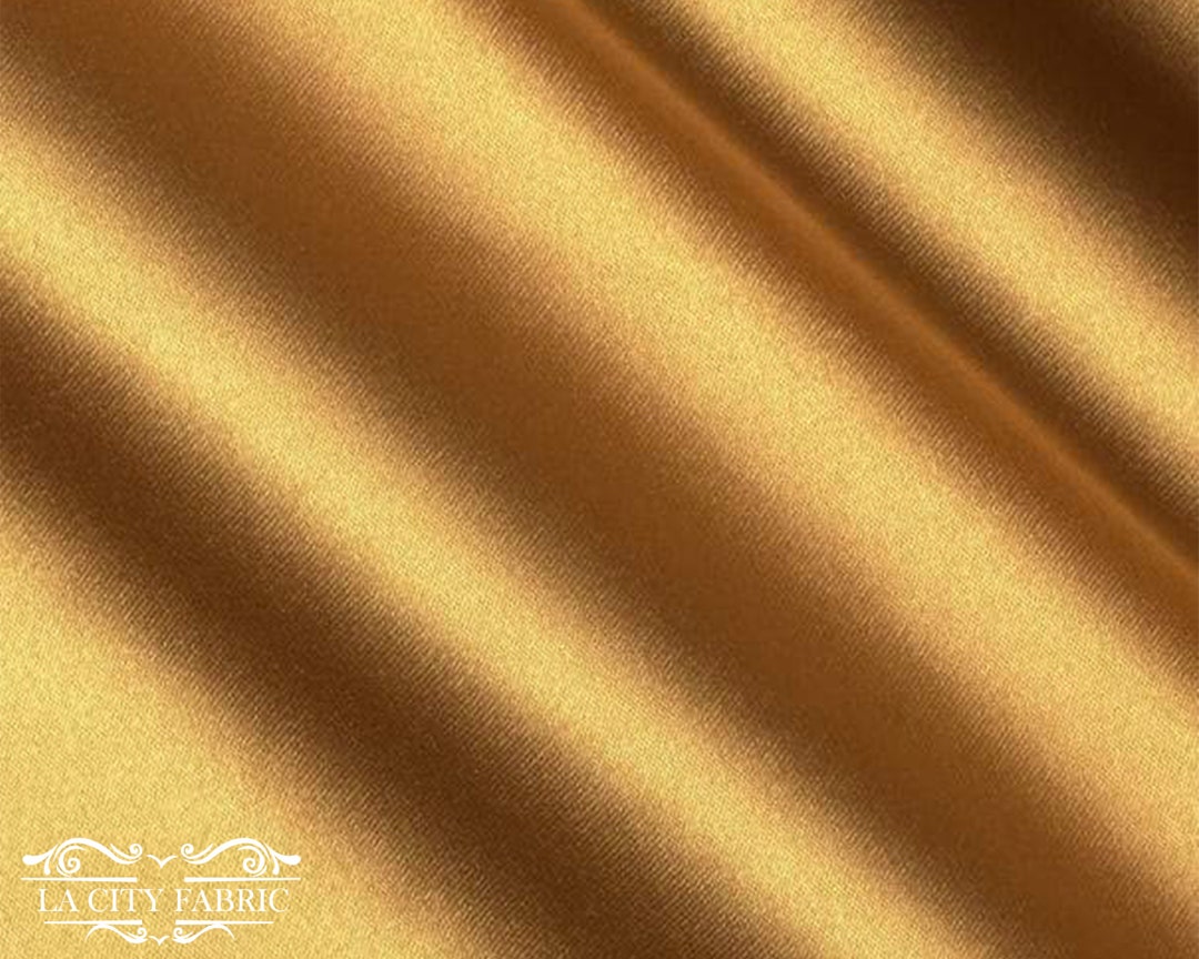 Antique Gold Thick Satin Fabric by the Yard | Bridal Satin Fabric Silky ...