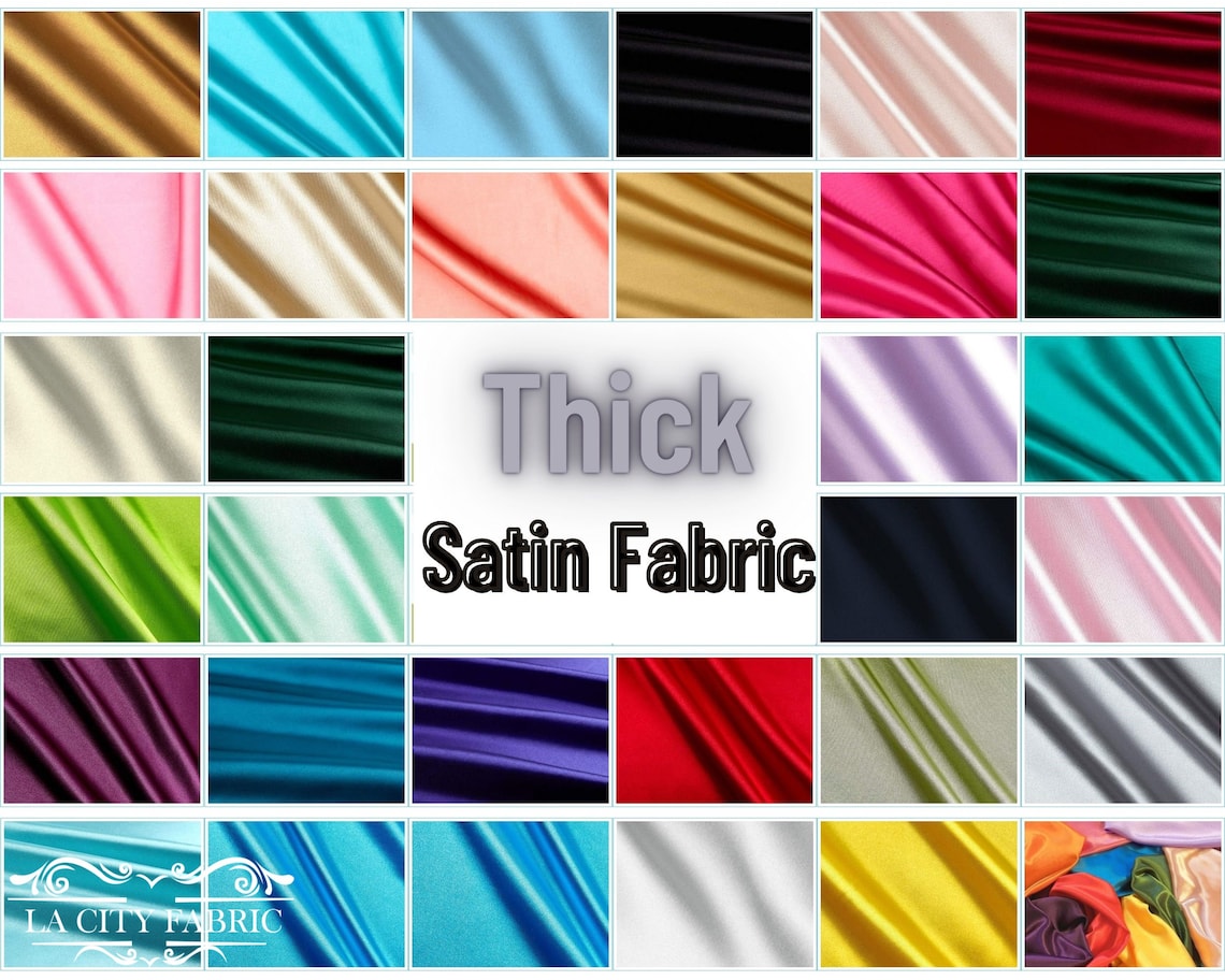 Red Thick Satin Fabric by the Yard | Bridal Satin Fabric Silky and ...