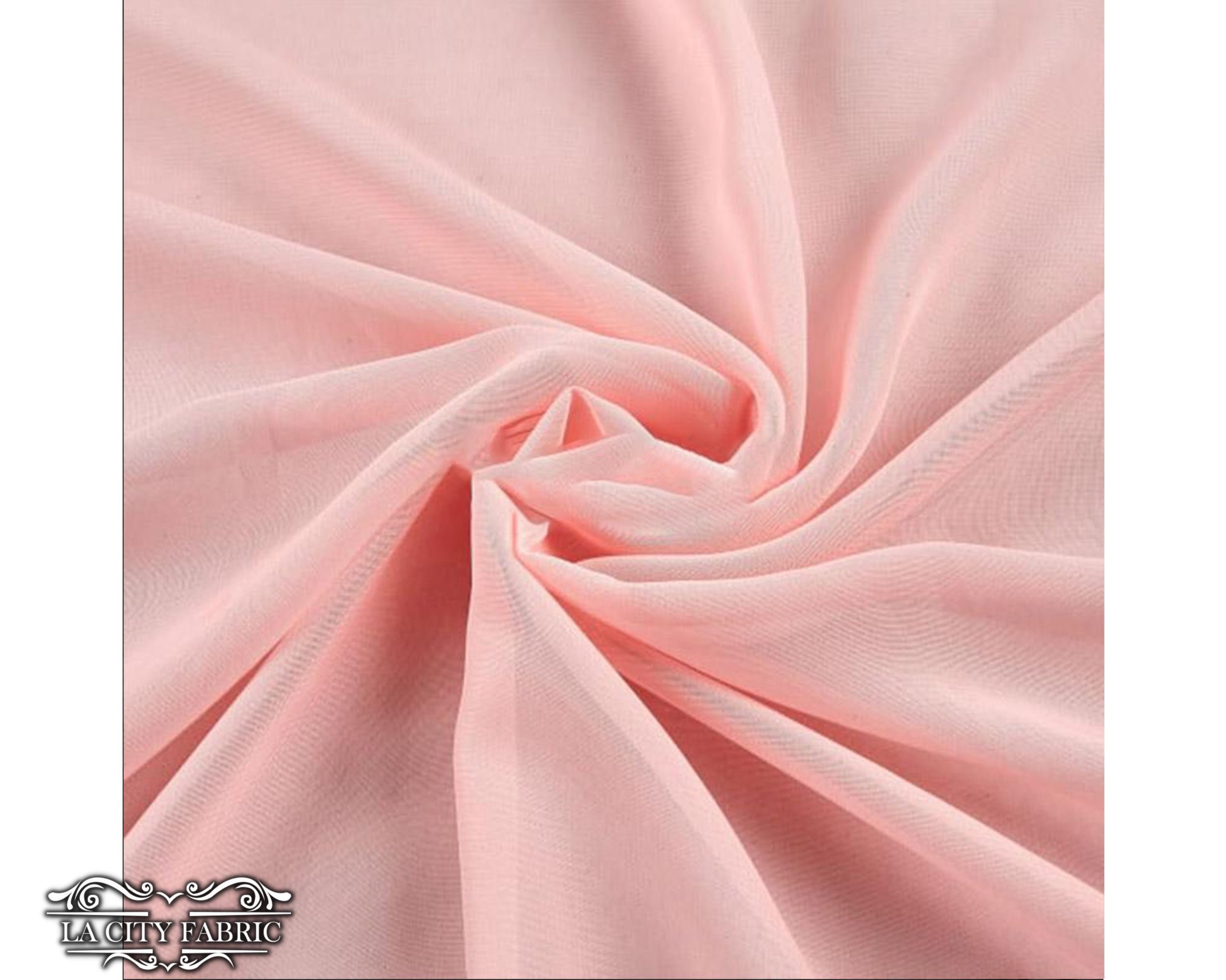 Blush Pink Chiffon Fabric by the Yard Polyester Chiffon - Etsy