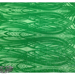 Kelly Green Sequin Fabric by the Yard Lace Fabric on Green Mesh ...