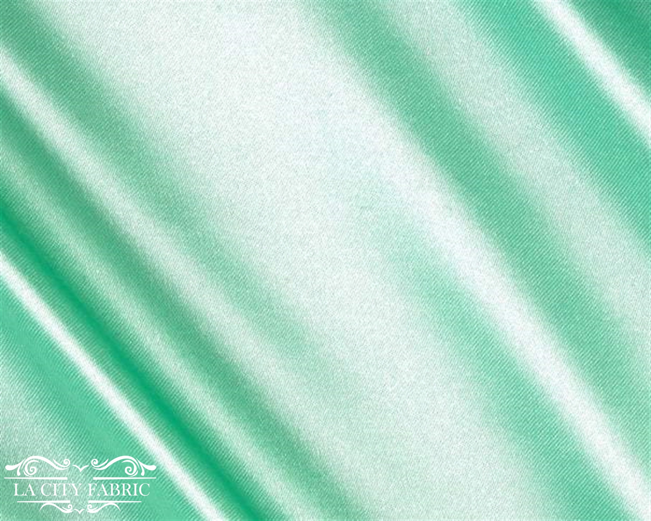 Mint Thick Satin Fabric by the Yard Bridal Satin Fabric - Etsy