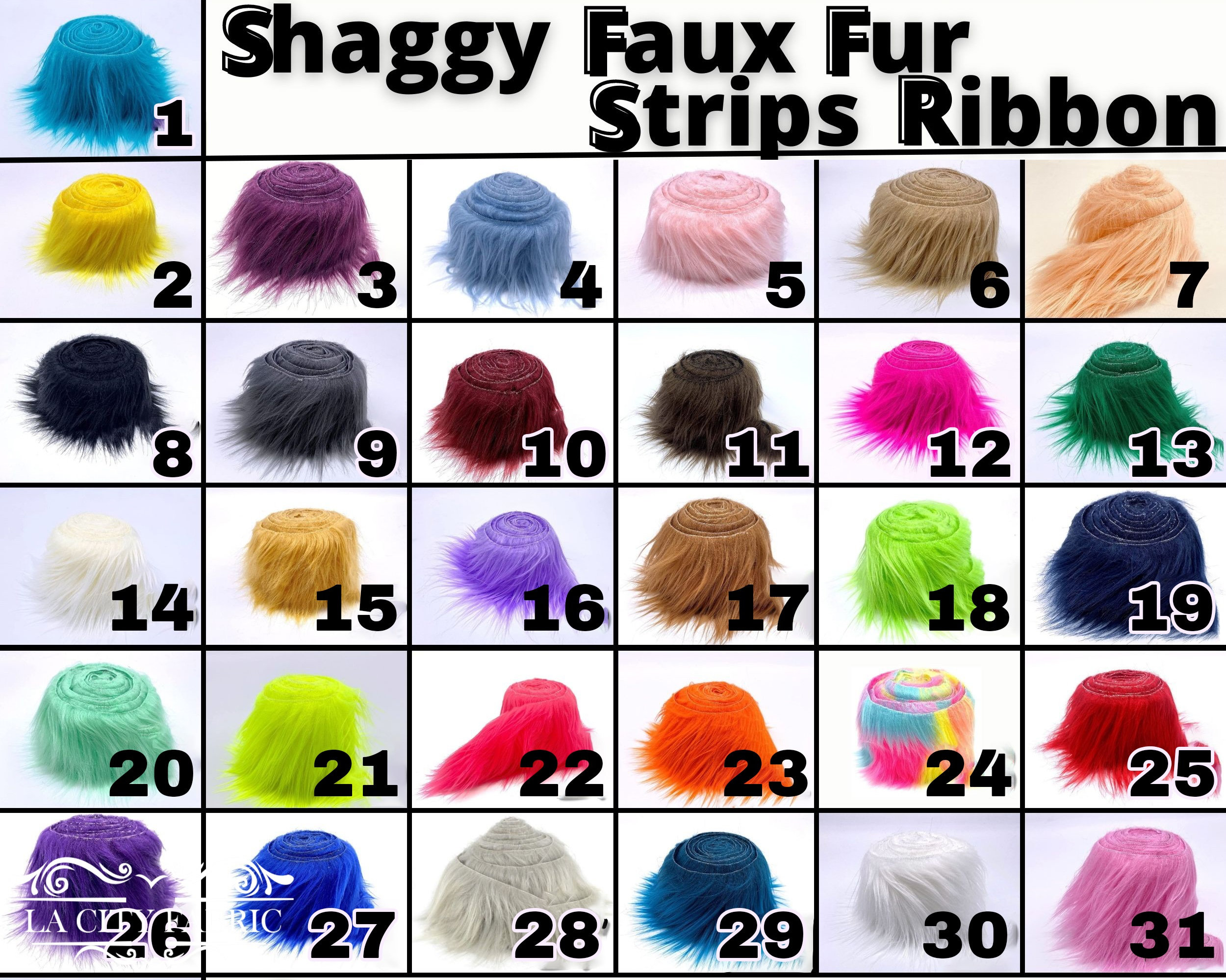 Ribbon Silver Faux Fur Fabric by the Strips Ribbon Animal - Etsy