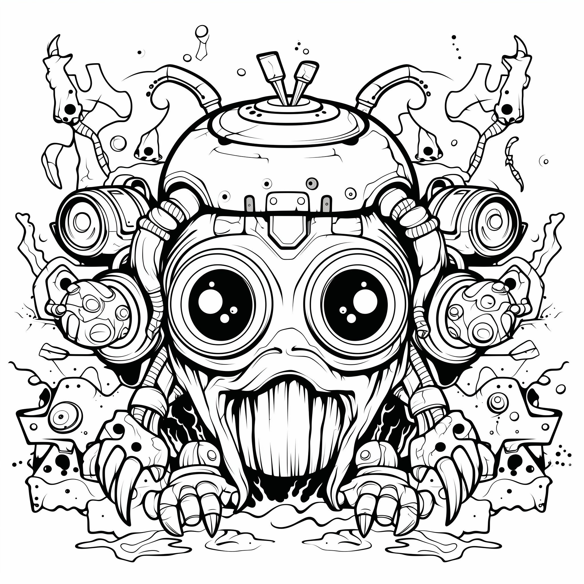 Strange Creature Coloring Book (8 Coloring Pages) - Etsy