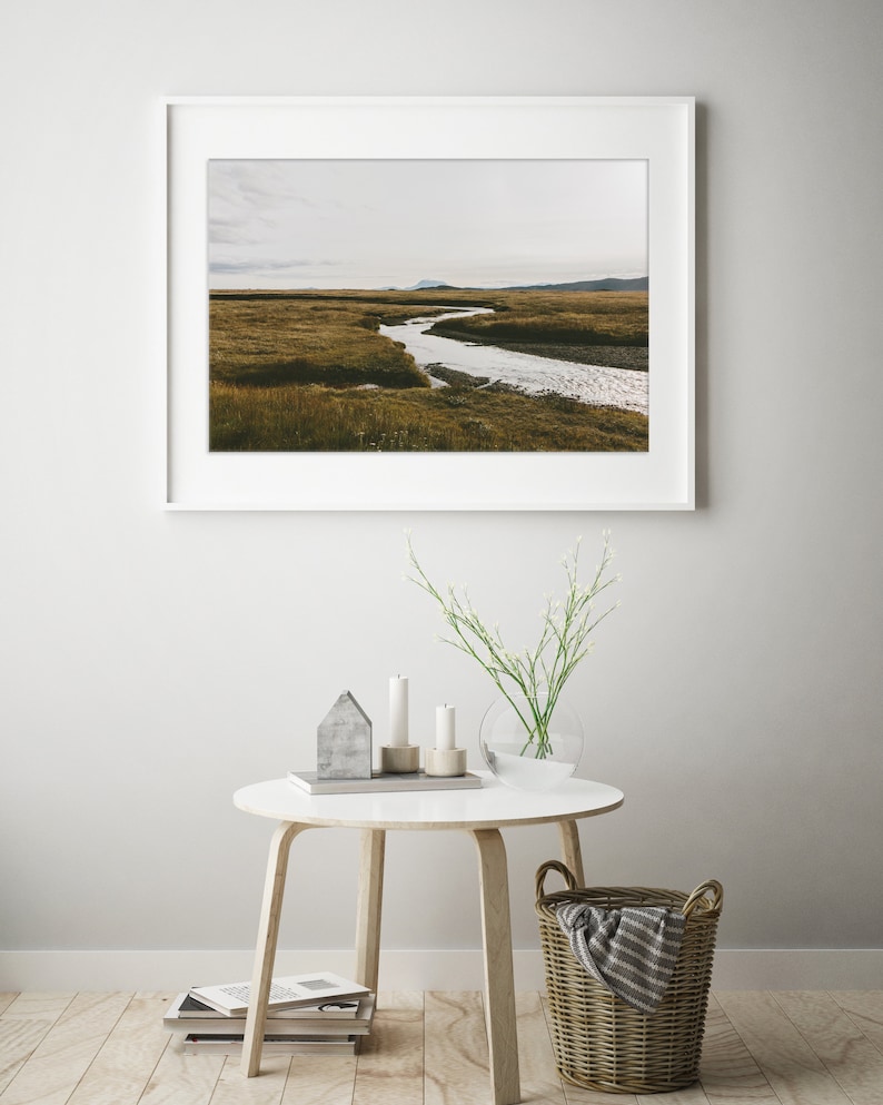 Icelandic River Print: Minimalist Scandinavian Nature Photography - Etsy