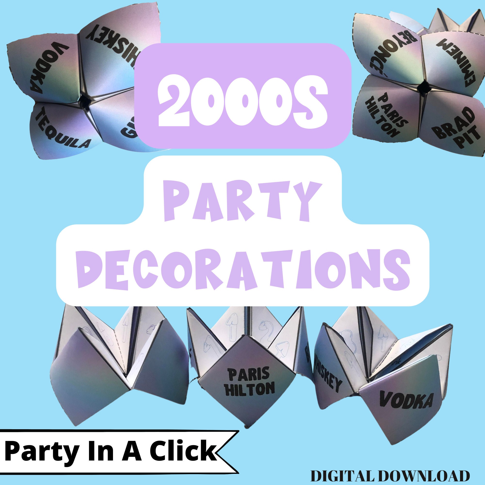 Y2K Party Fortune Teller | 2000s Drinking Game (digital Download) - Etsy UK