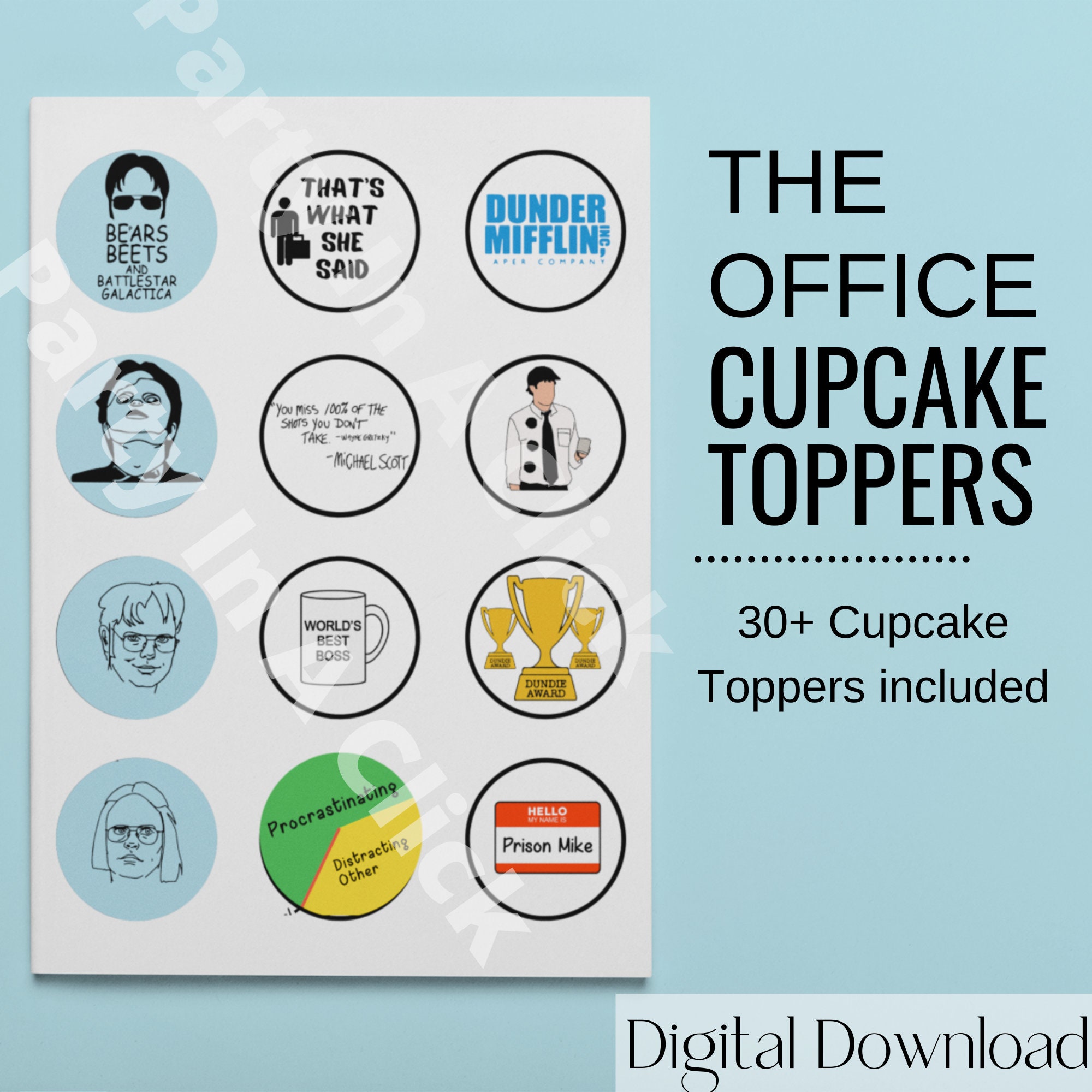 The Office Themed Cupcake Toppers the Office Theme - Etsy