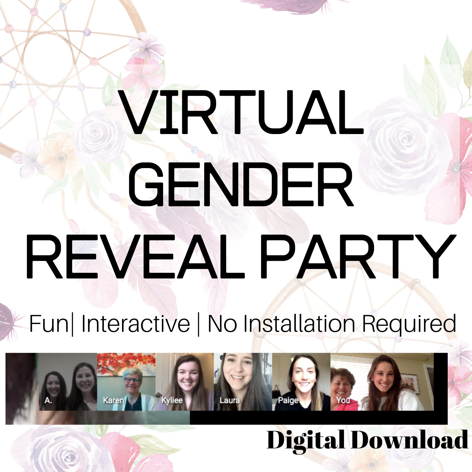 Virtual Gender Reveal Party Social Distancing Virtual Gender - Etsy Canada