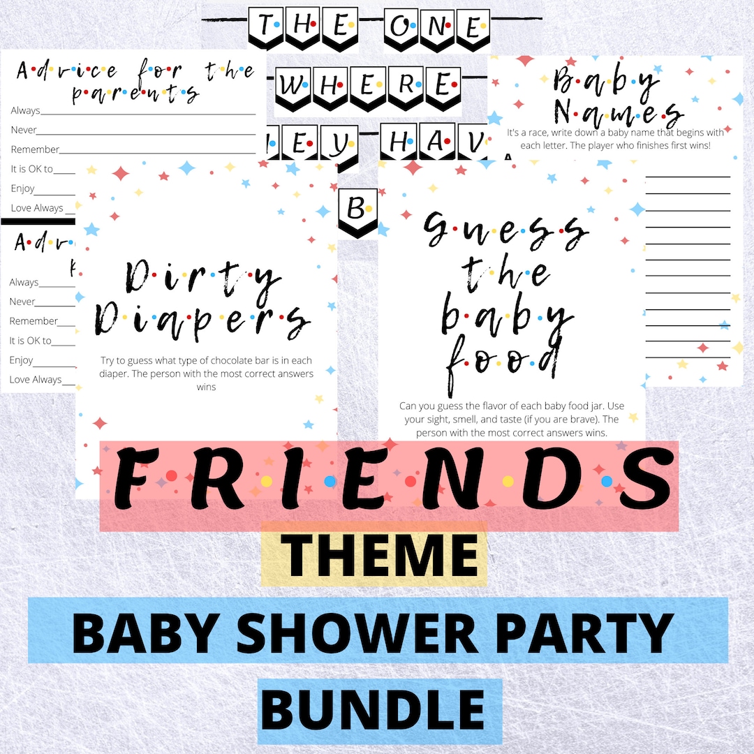 Friends Themed Party Baby Shower Bundle Printable Advice Card | Baby ...