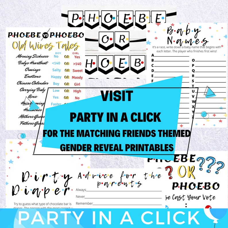 Friends Theme phoebe or Phoebo Please Cast Your Vote, Baby Shower ...