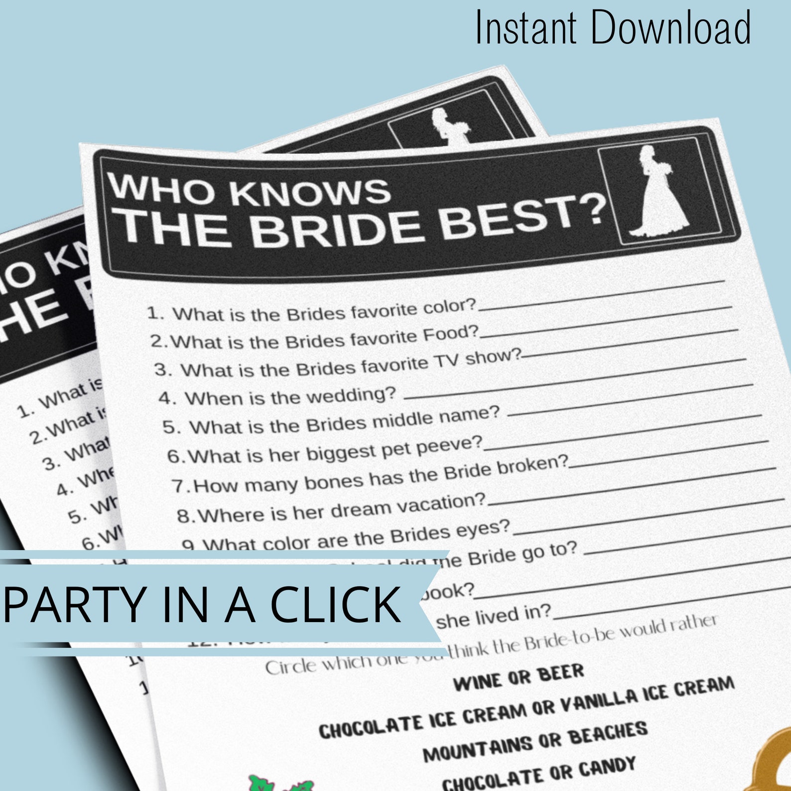 The Office TV Show Bridal Shower Who Knows the Bride Best the - Etsy