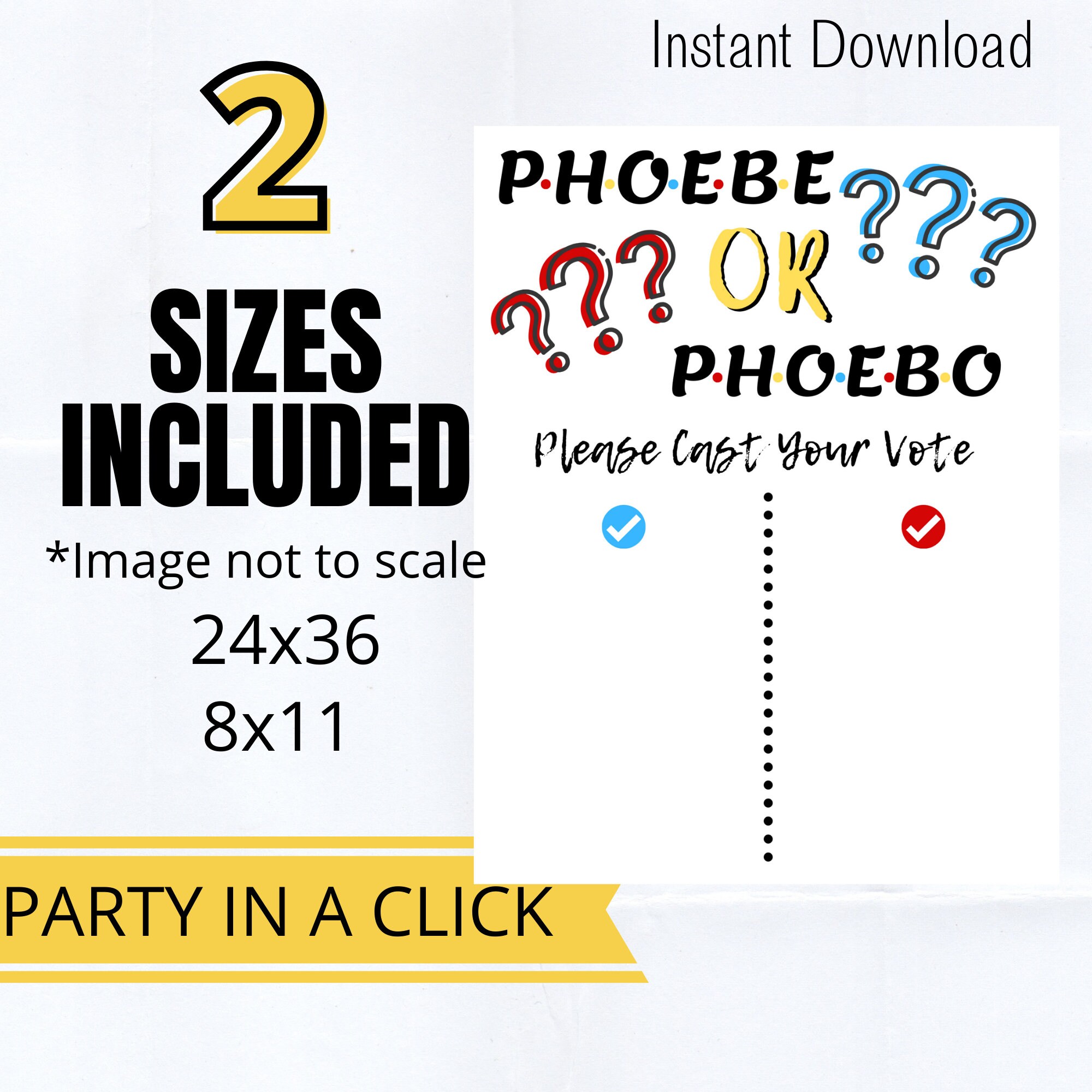 Friends Theme phoebe or Phoebo Please Cast Your Vote, Baby Shower ...