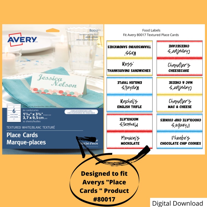 Friendsgiving Friend TV Show Food Labels Friendsgiving - Etsy