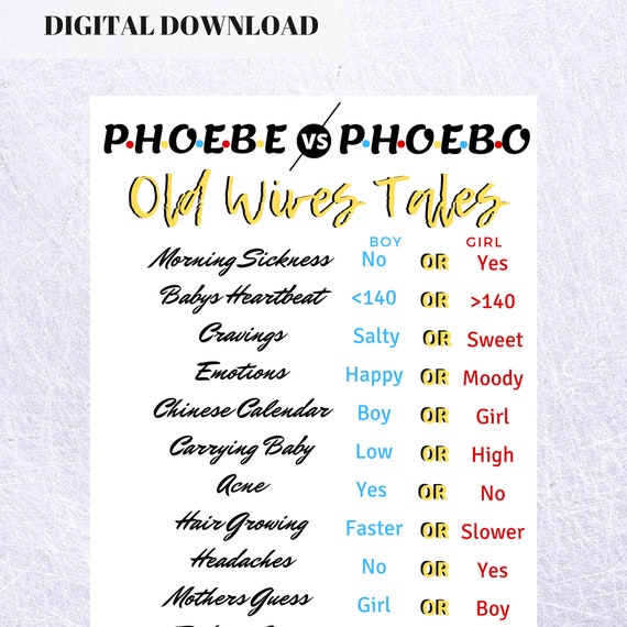 Friends Theme phoebe or Phoebo Old Wives Tales - Etsy